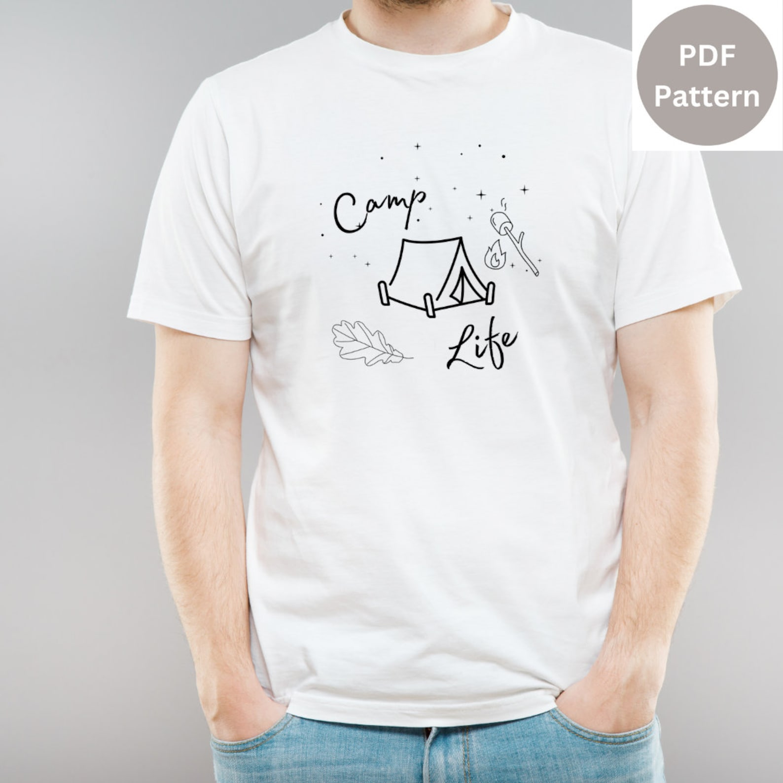 Camping Embroidery Design Printable Embroidery Pattern PDF - Etsy