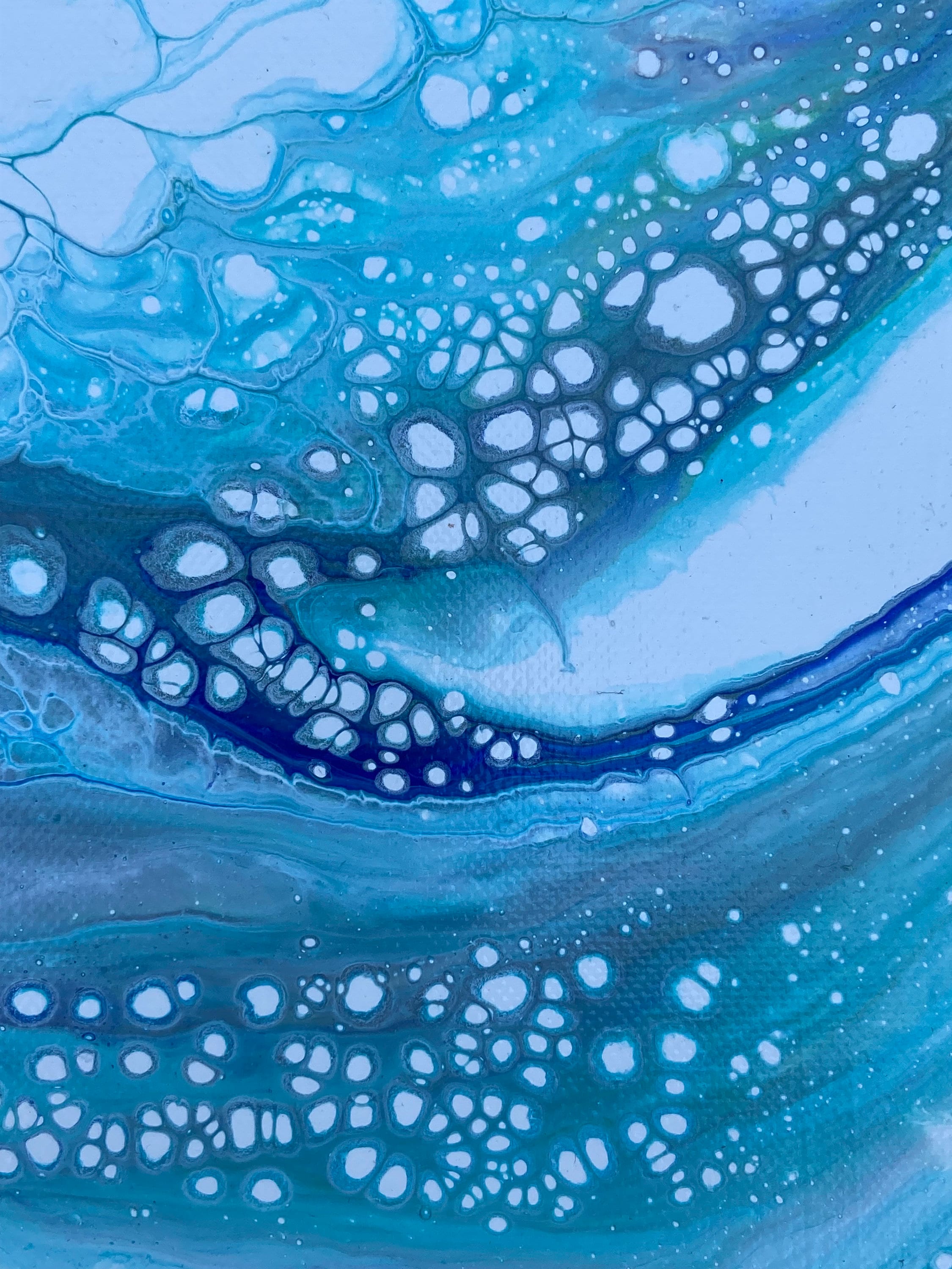 Original Large Acrylic Painting AQUA SWISH 50x40cm. on a Deep Edge ...