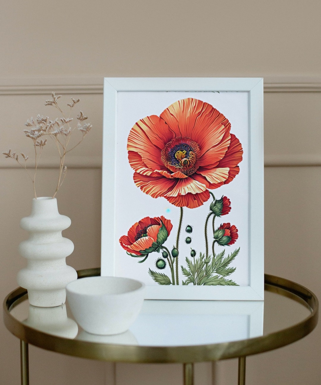 Exquisite Red Poppy Downloadable Print, AI Floral Art to Decorate With ...