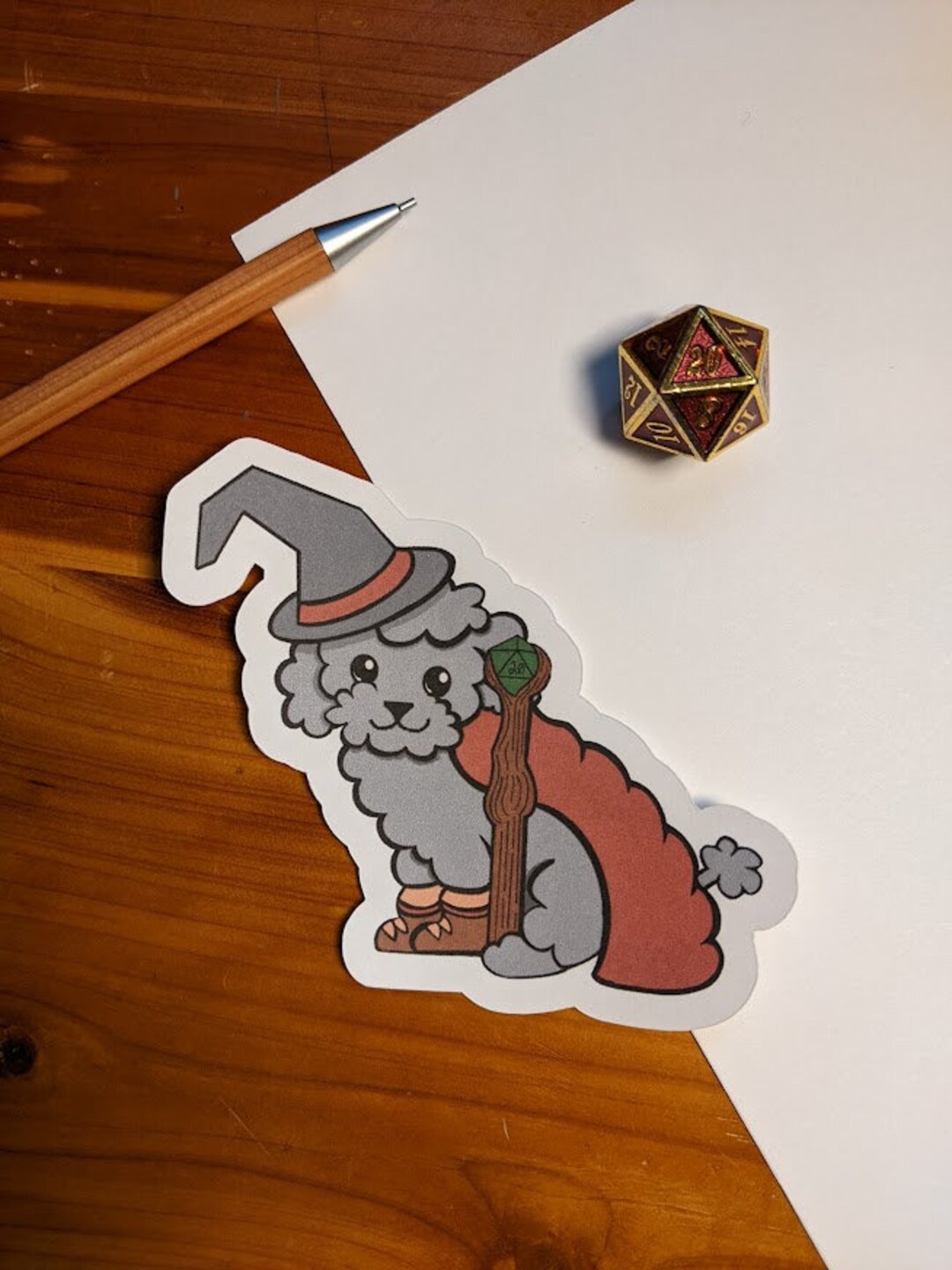 Mini Poodle Sticker DND Wizard Sticker DND Dog Sticker - Etsy