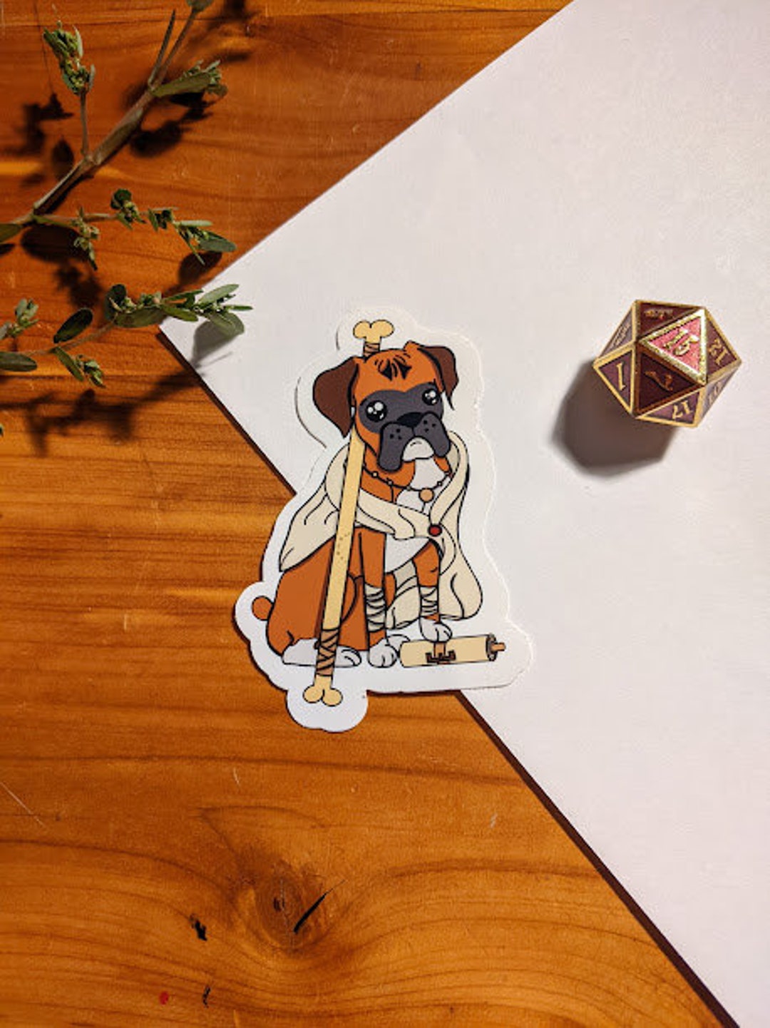 Boxer Monk Sticker Fantasy Sticker DND Dog Sticker DND Dog Print - Etsy