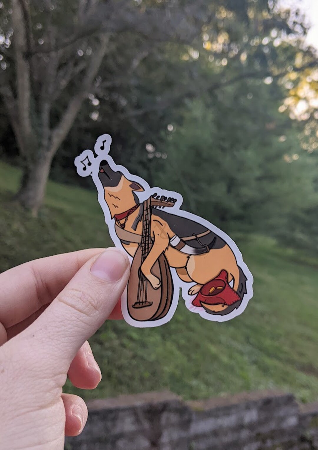 German Shephard Sticker or Print DND Dog Bard Fantasy Art Dungeons and ...