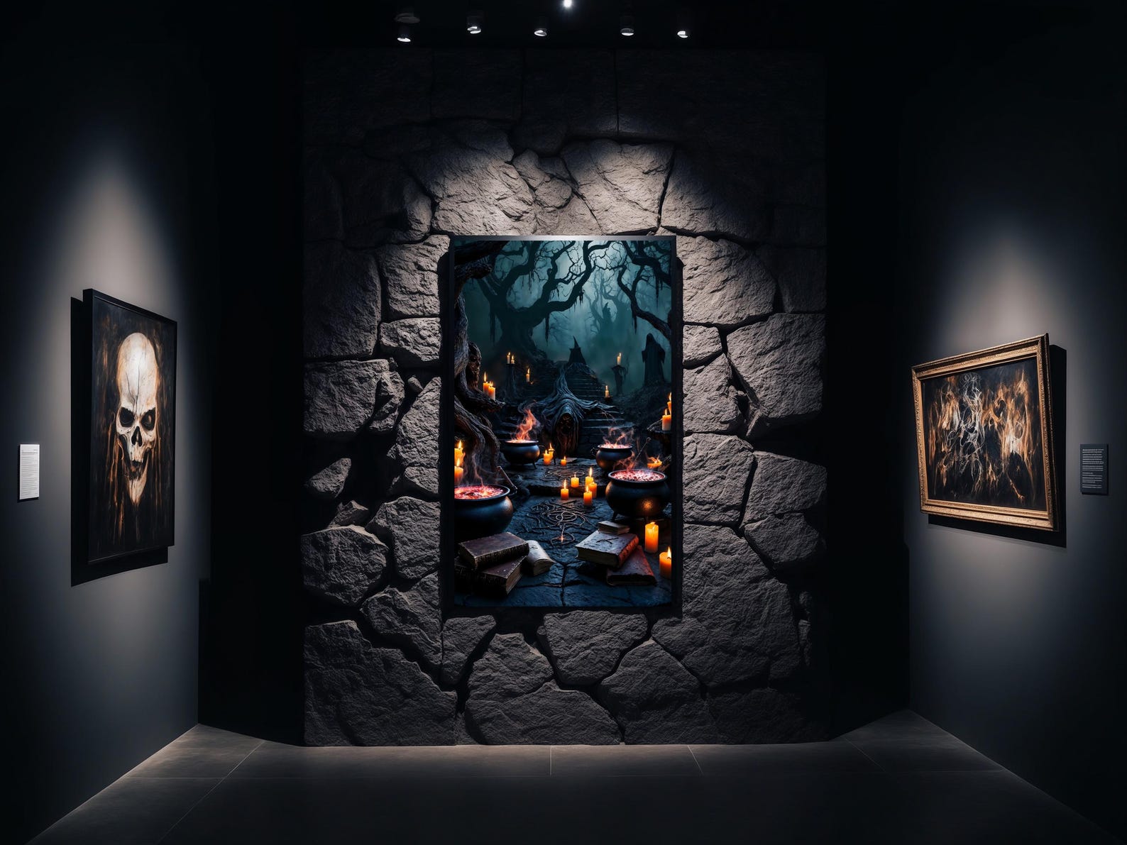 Witch’s Enchanted Lair - Mystical Halloween Wall Art | Dark Fantasy ...