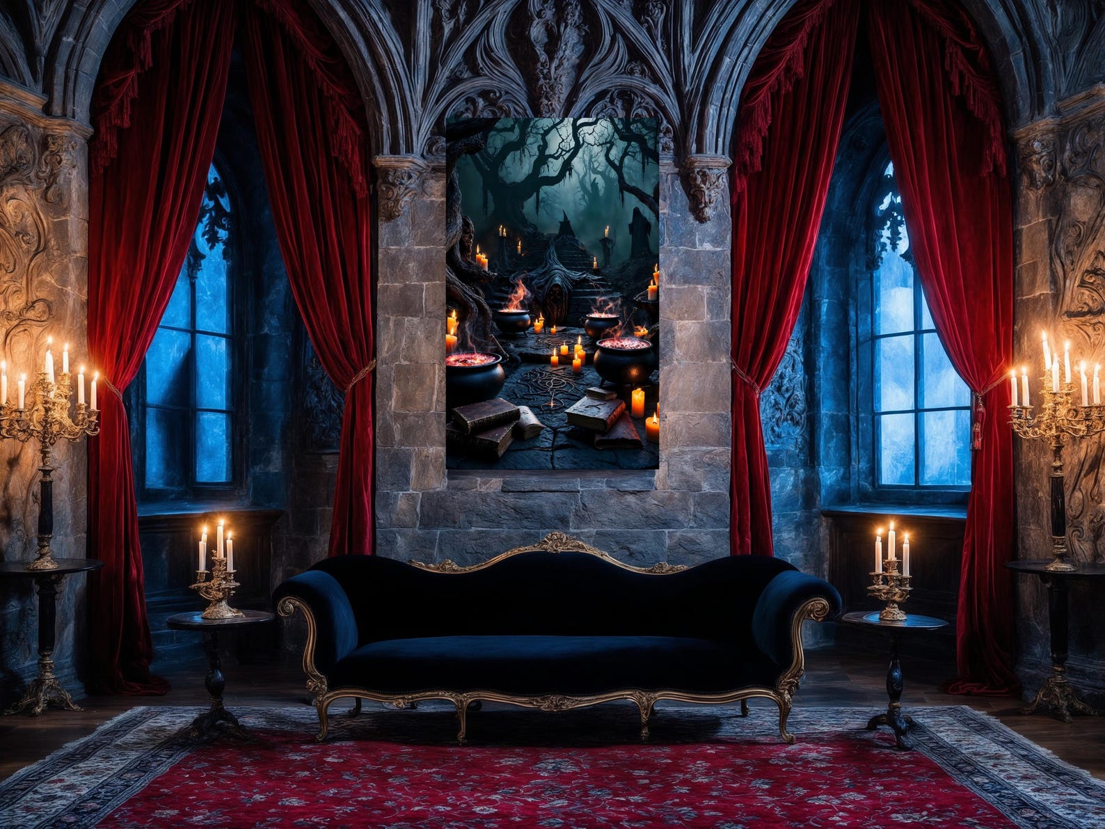 Witchs Enchanted Lair Mystical Halloween Wall Art Dark Fantasy Decor ...