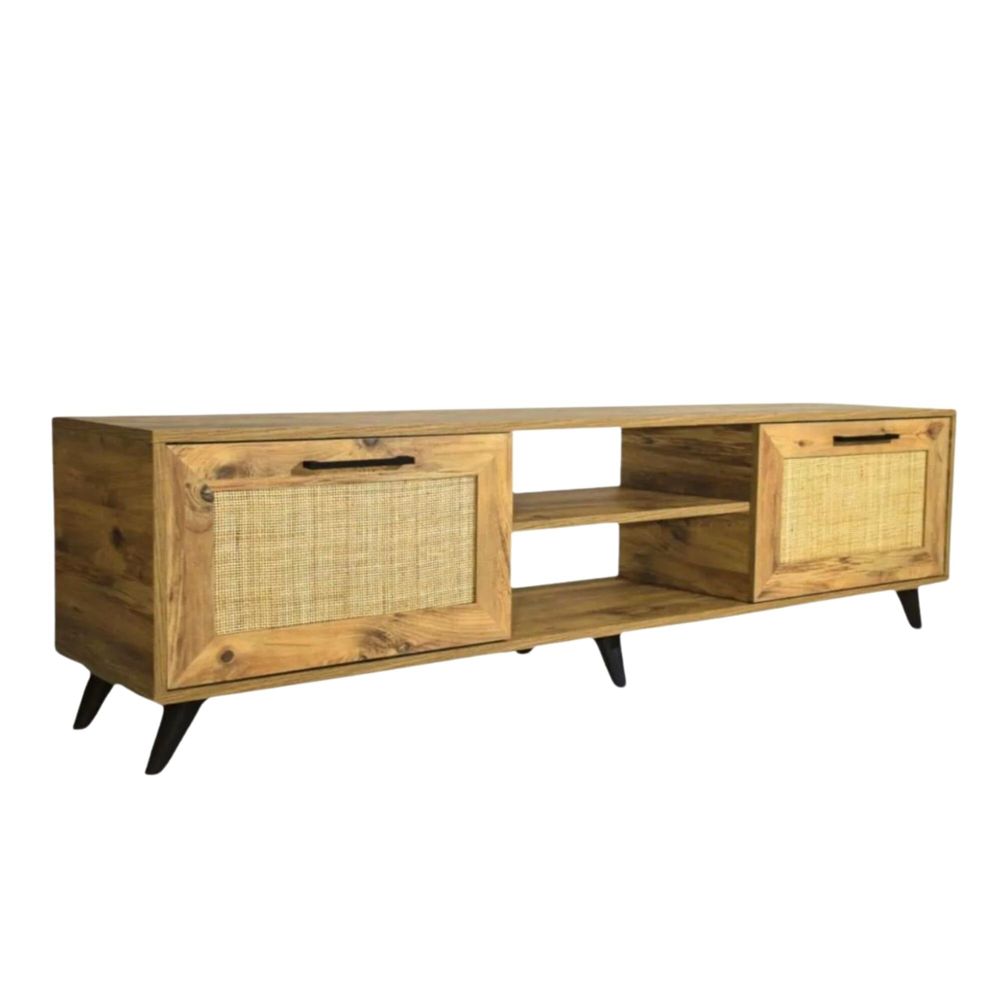 Rattan Tv Unit, Rattan Tv Console, Rattan Media Centers, Vintage Tv ...