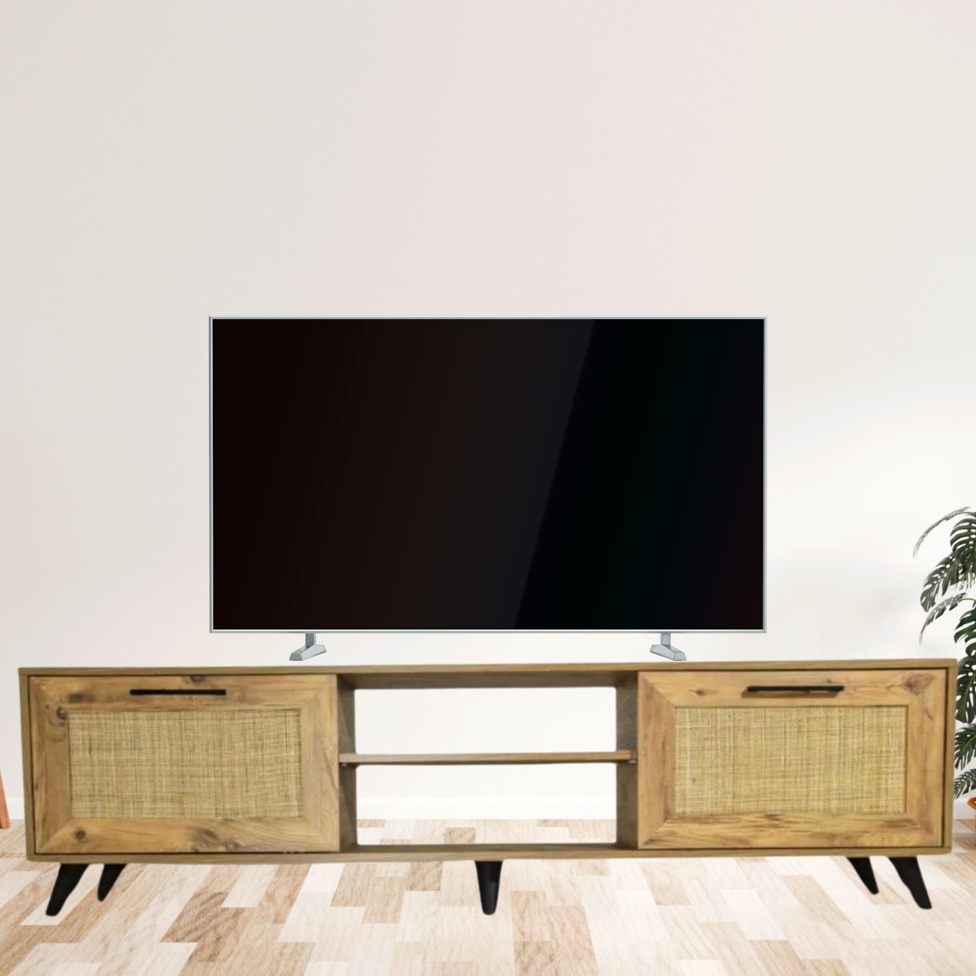 Rattan Tv Unit, Rattan Tv Console, Rattan Media Centers, Vintage Tv ...