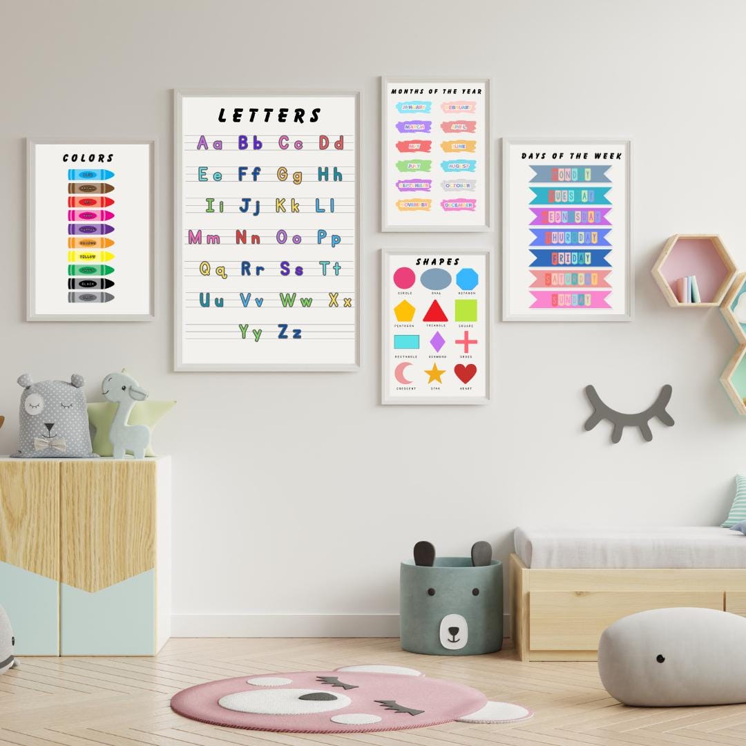 Printable Educational Posters for Kids – Set of 6 Homeschool Wall Art ...