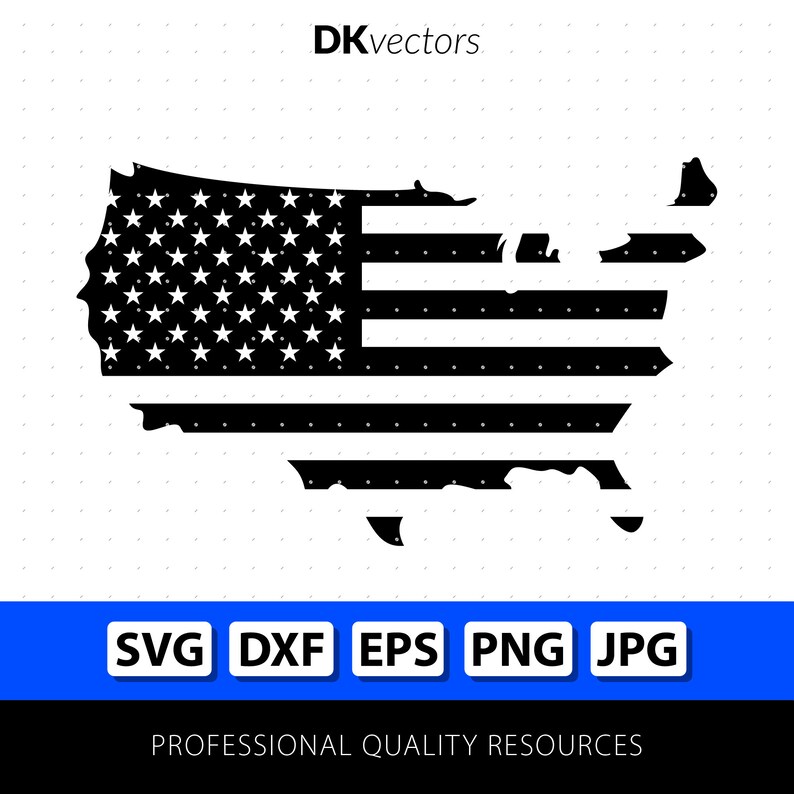 American Flag Map SVG Instant Download .svg .png .dxf .eps - Etsy