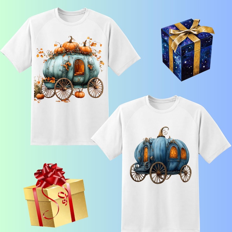 Watercolor Pumpkin Carriage Clipart: Pumpkins, Autumn Season , 13 PNG ...