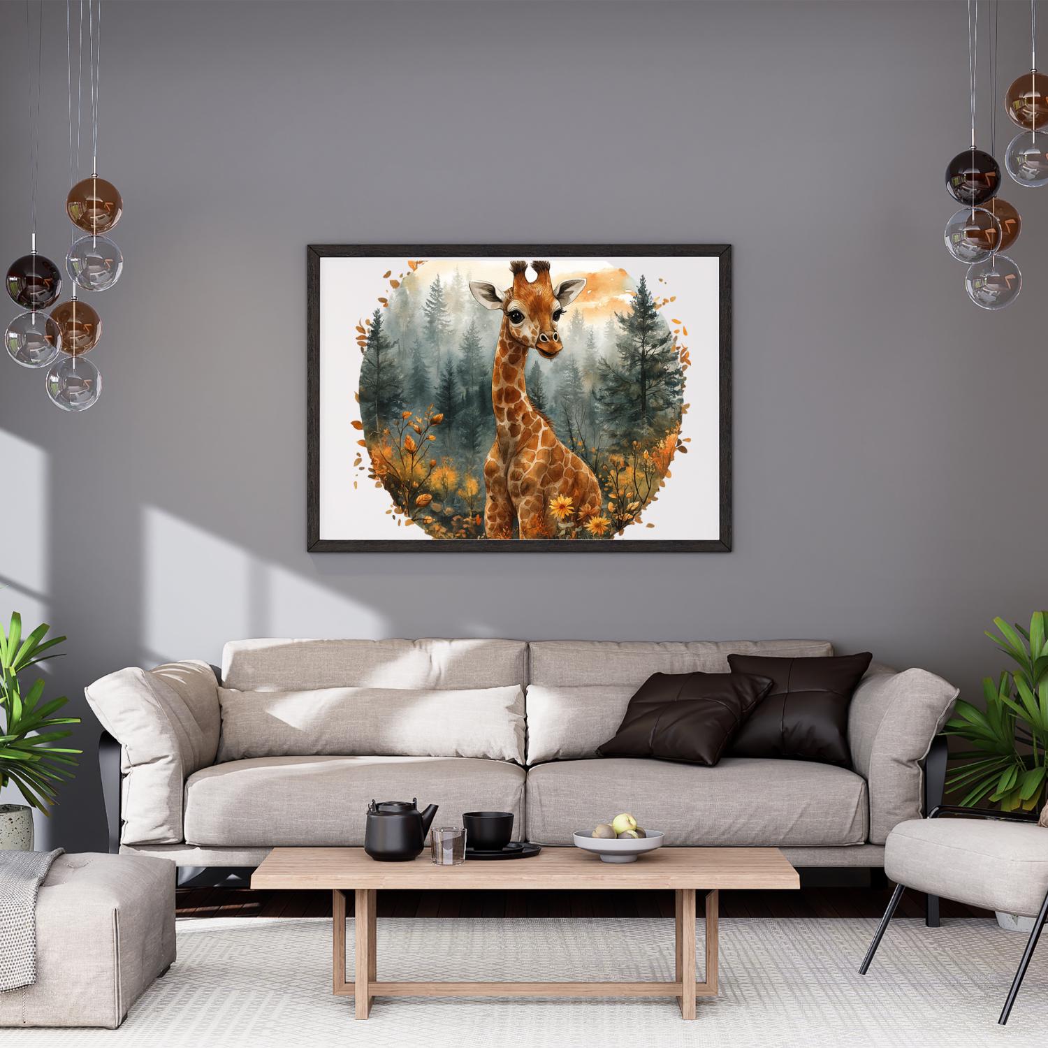 Watercolor Giraffe Clipart: Forest Animal PNG Images (digital Download ...
