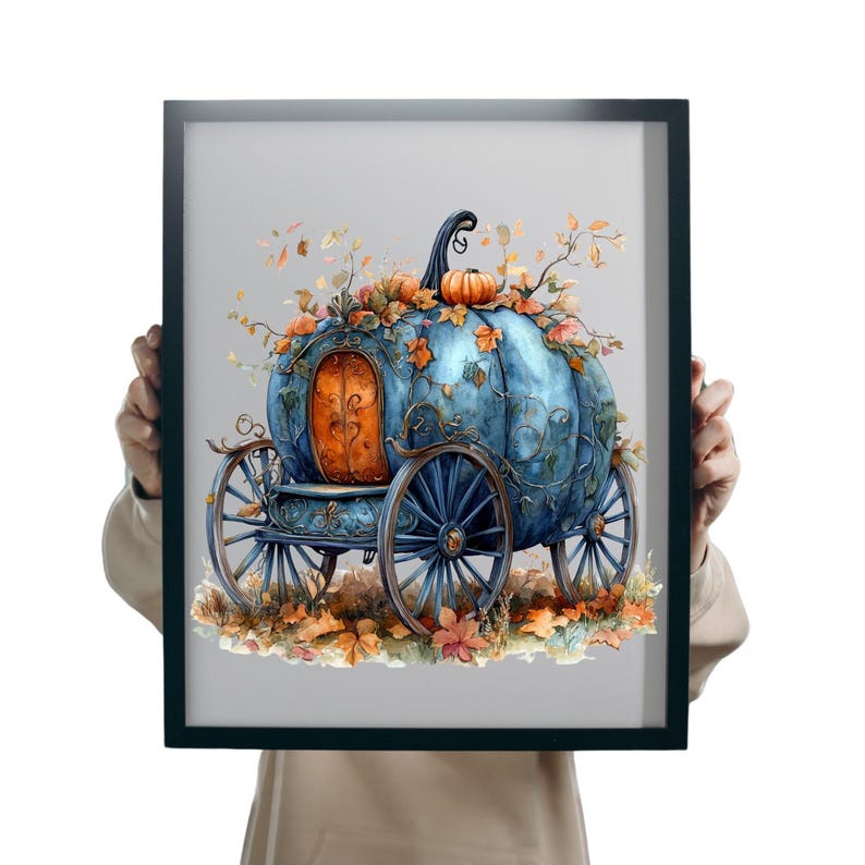 Watercolor Pumpkin Carriage Clipart: Pumpkins, Autumn Season , 13 PNG ...