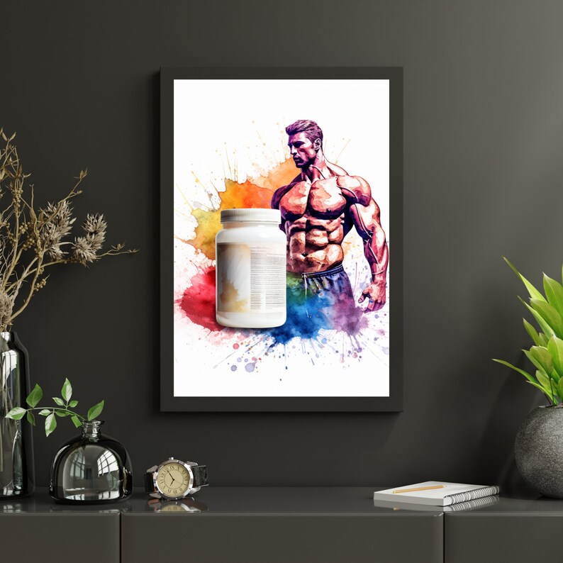 Watercolor Fitness Clipart, Exercise Equipment, Protein, Man & Woman ...