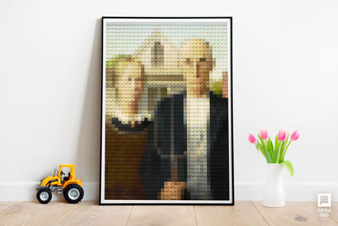 American Gothic LEGO Style Poster, A3 Print Matte. Wall Art High ...
