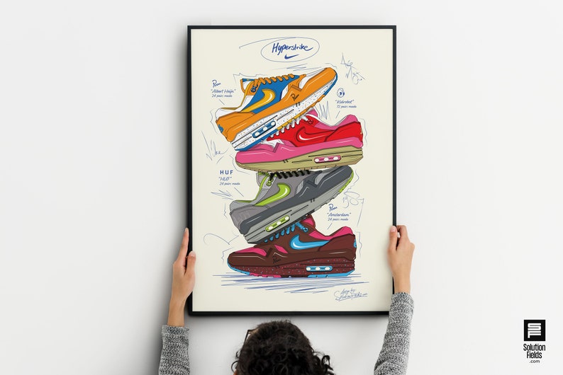 Nike Air Max 1 Hyperstrike Set Sneaker Poster, A3 Print Wall Art High ...