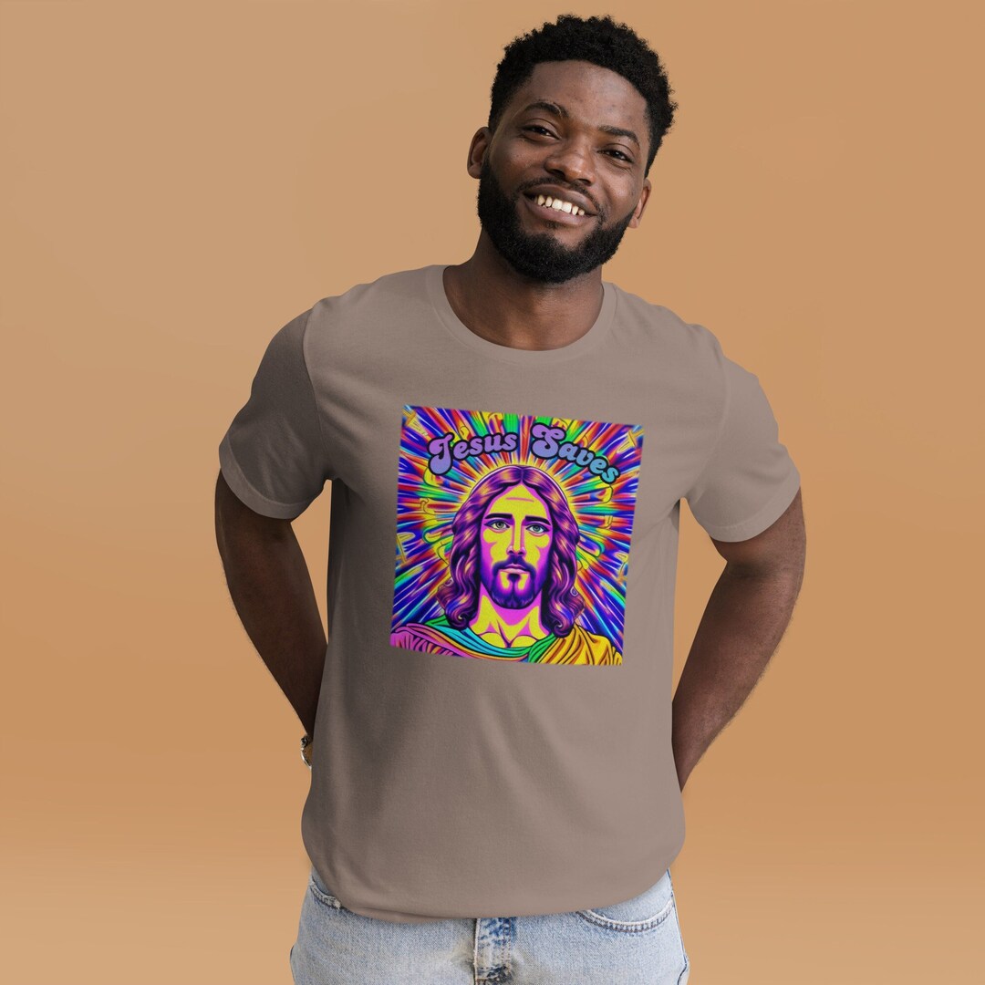 Jesus Saves, Psychedelic Tee, Christian Streetwear - Etsy