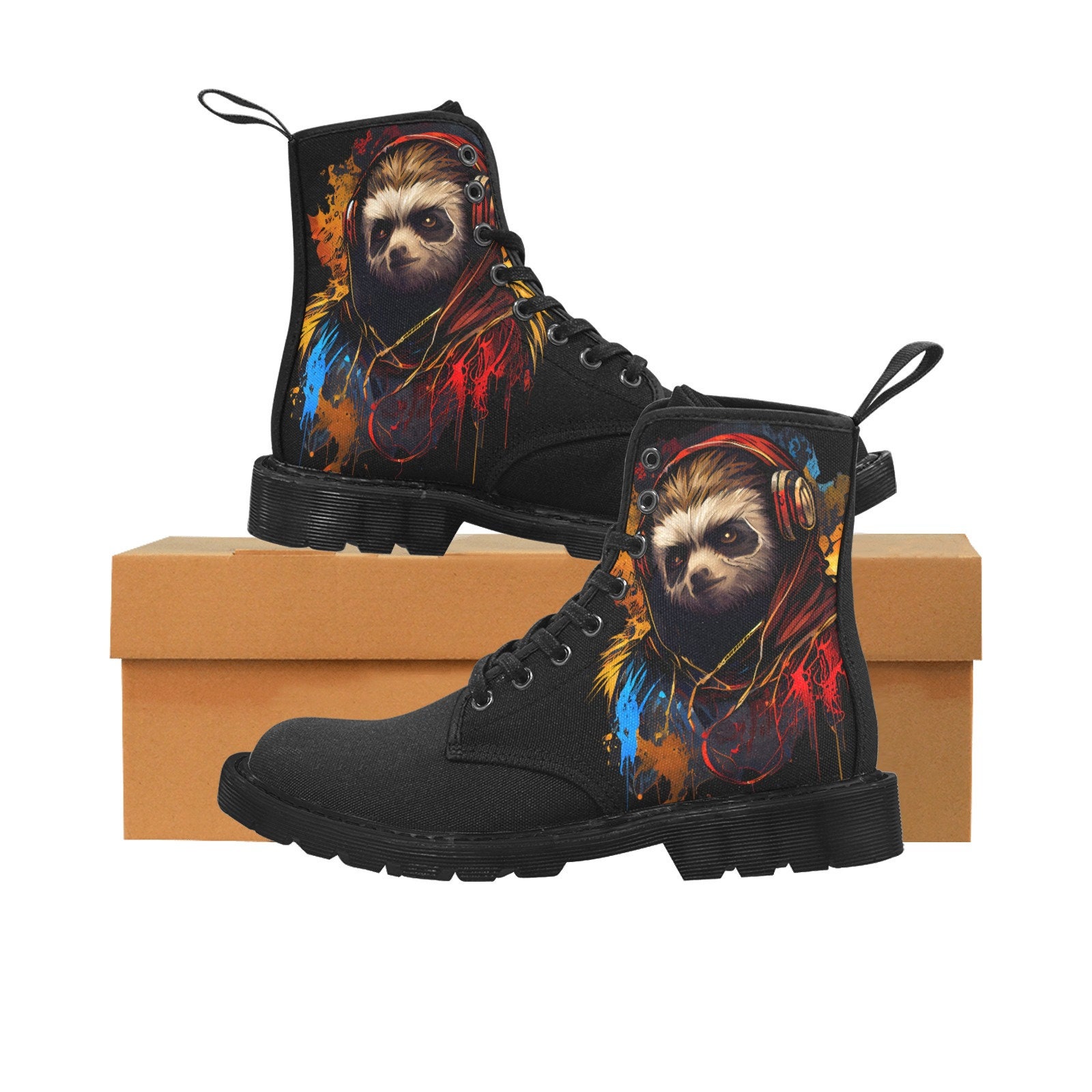 Gangster Sloth Womens Marten Style Combat Boots - Etsy
