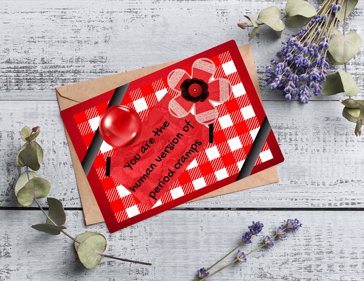 Period Cramps Get Well Card