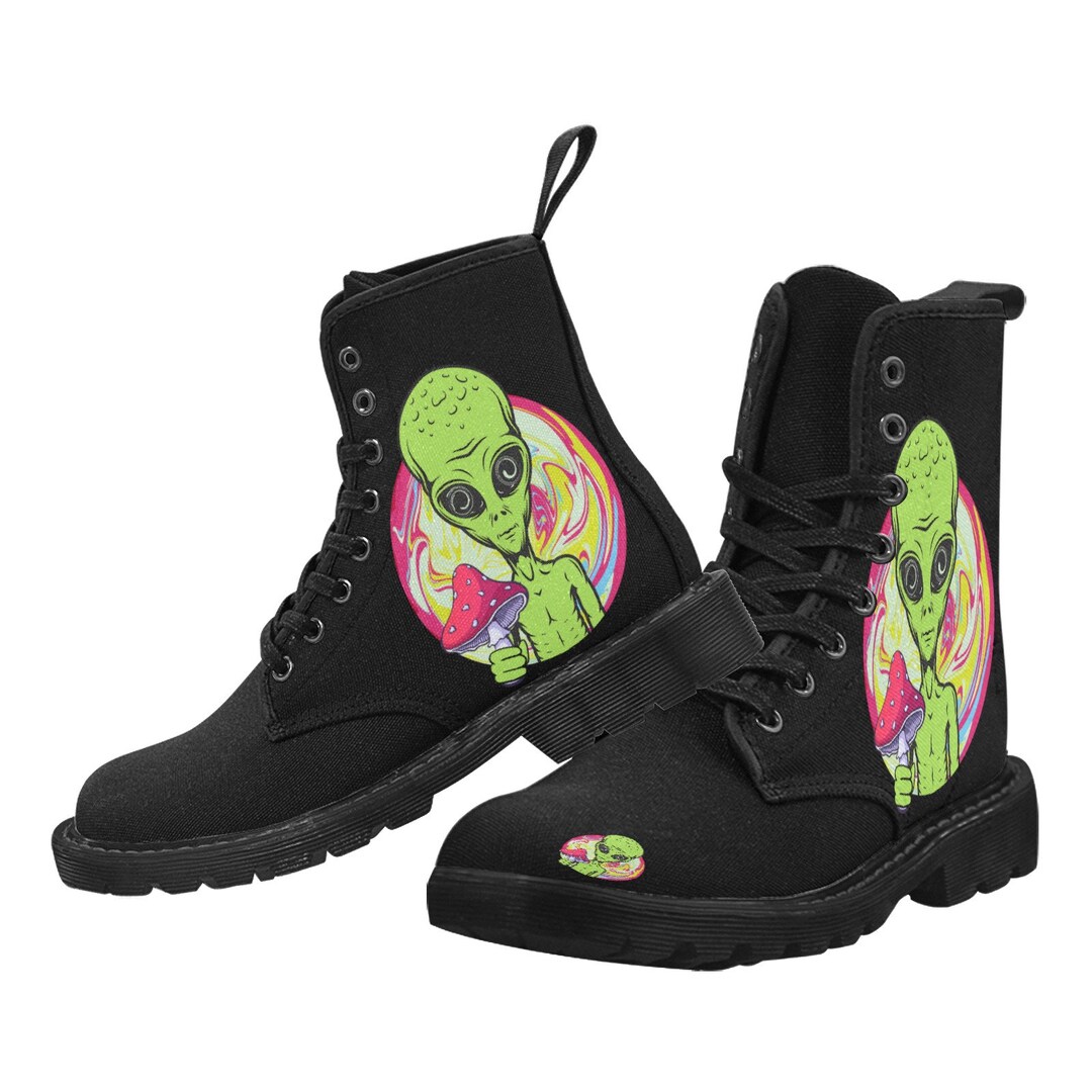Trippy Alien Womens Marten Style Combat Boots IJ - Etsy