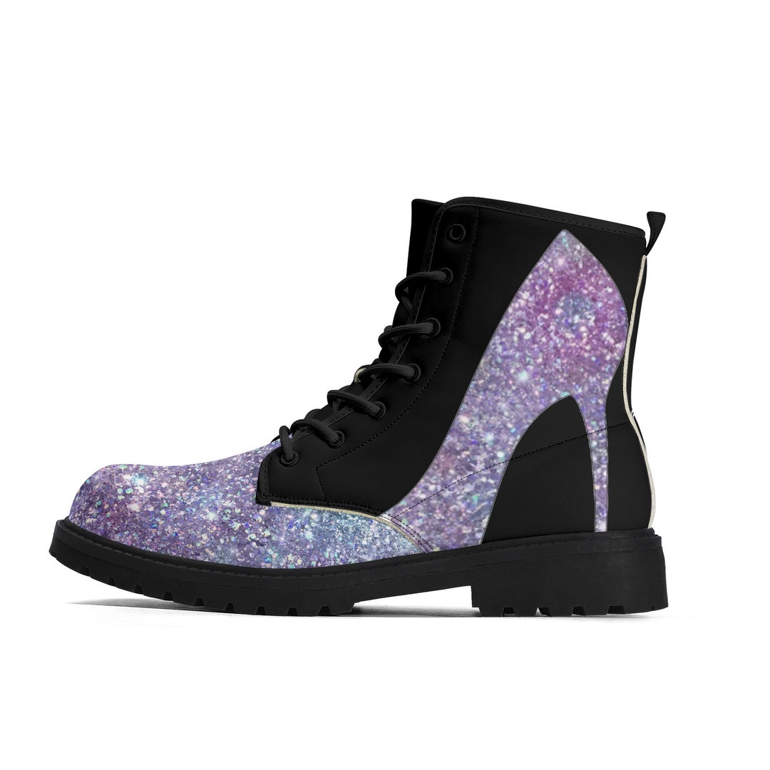 Purple Sparkles Stiletto Style Women's Boots - Etsy