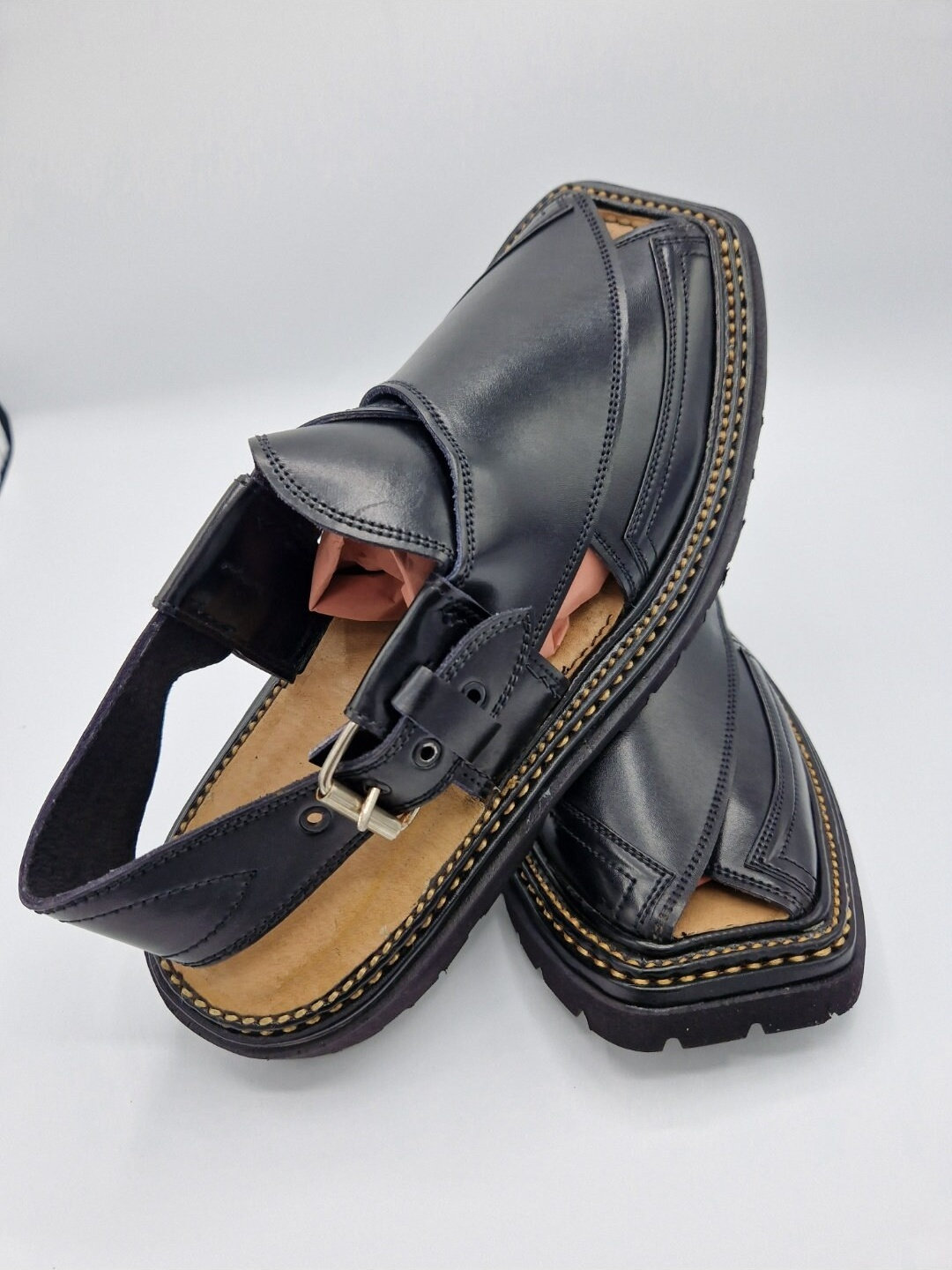 Men's Original Handmade Leather Traditional Peshawari Chappal/sandal ...