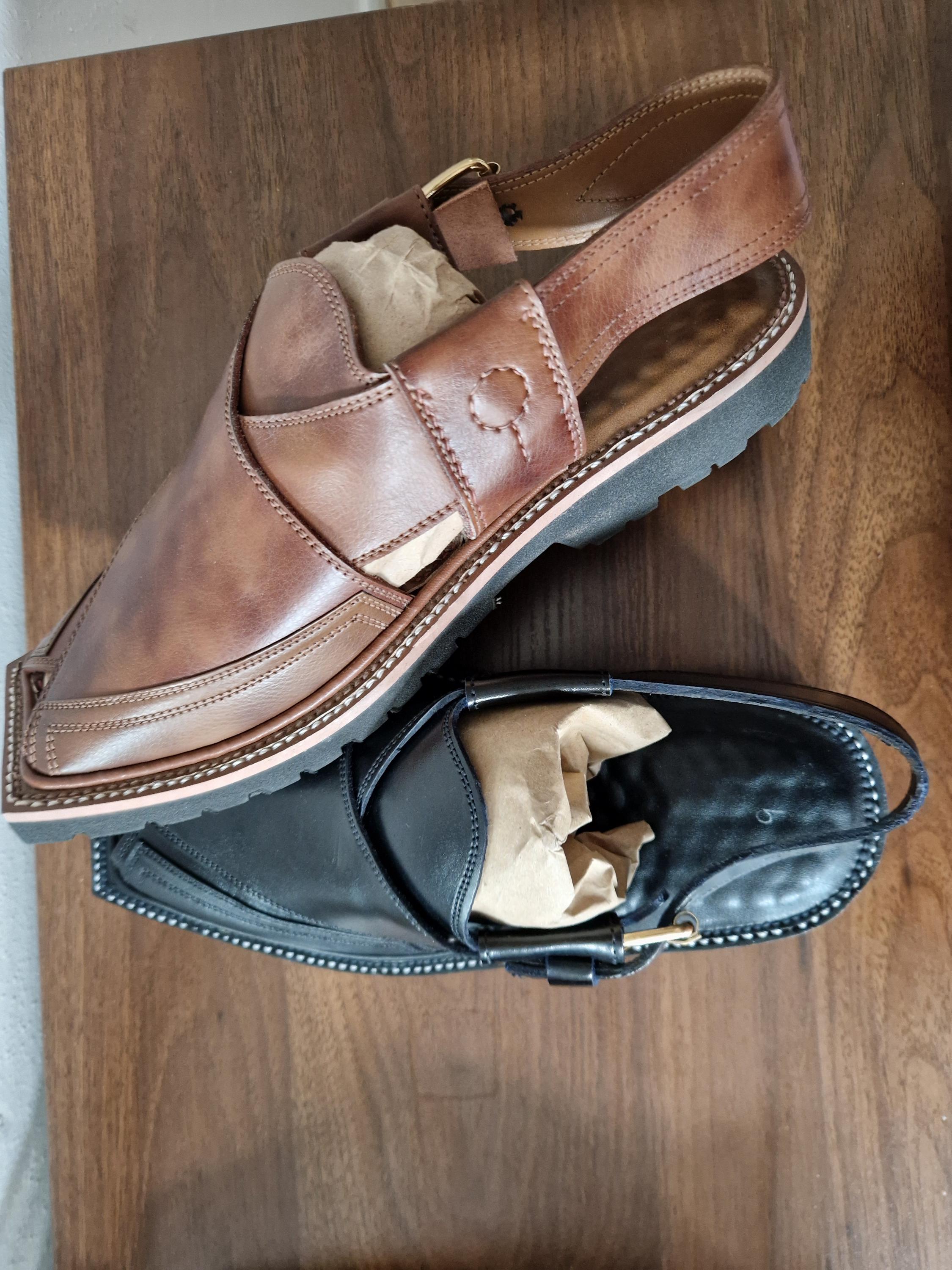 Men's Original Handmade Leather Traditional Peshawari Chappal/sandal ...