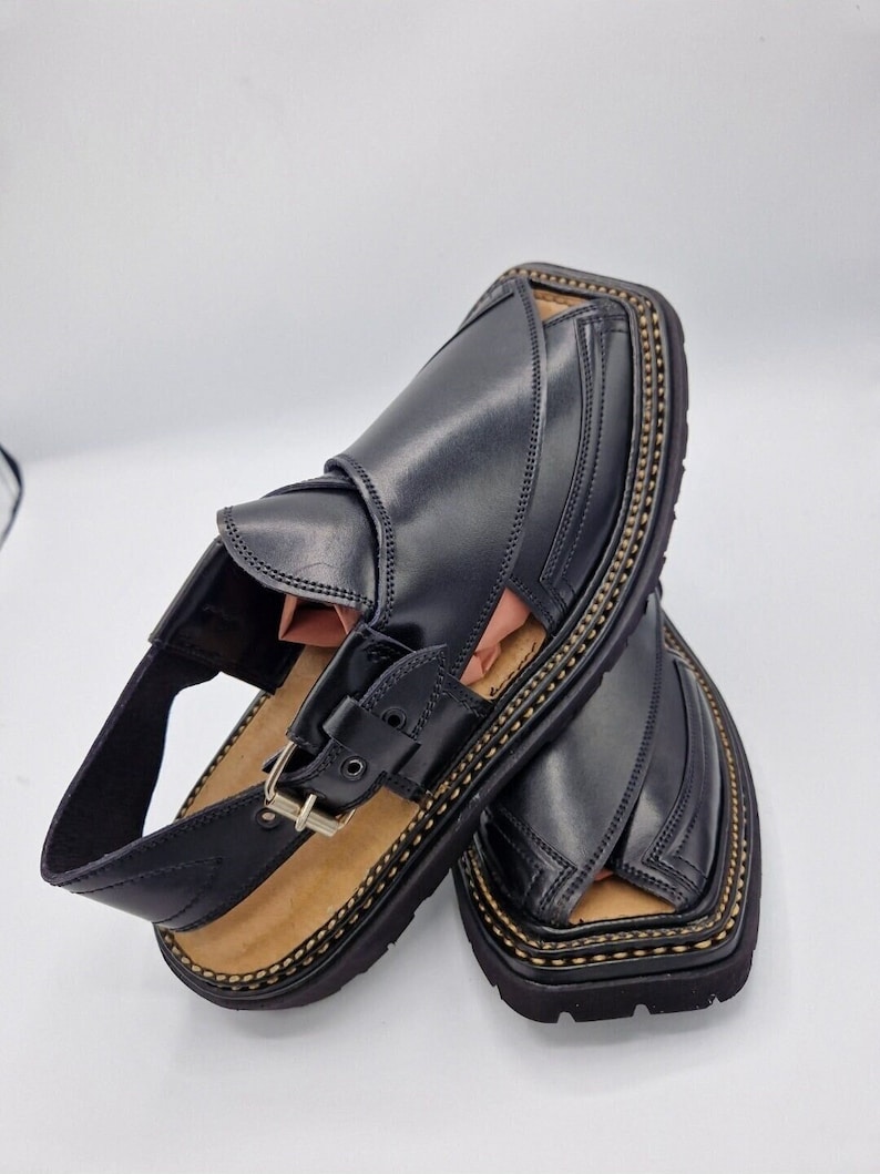 Men's Original Handmade Leather Traditional Peshawari Chappal/sandal ...