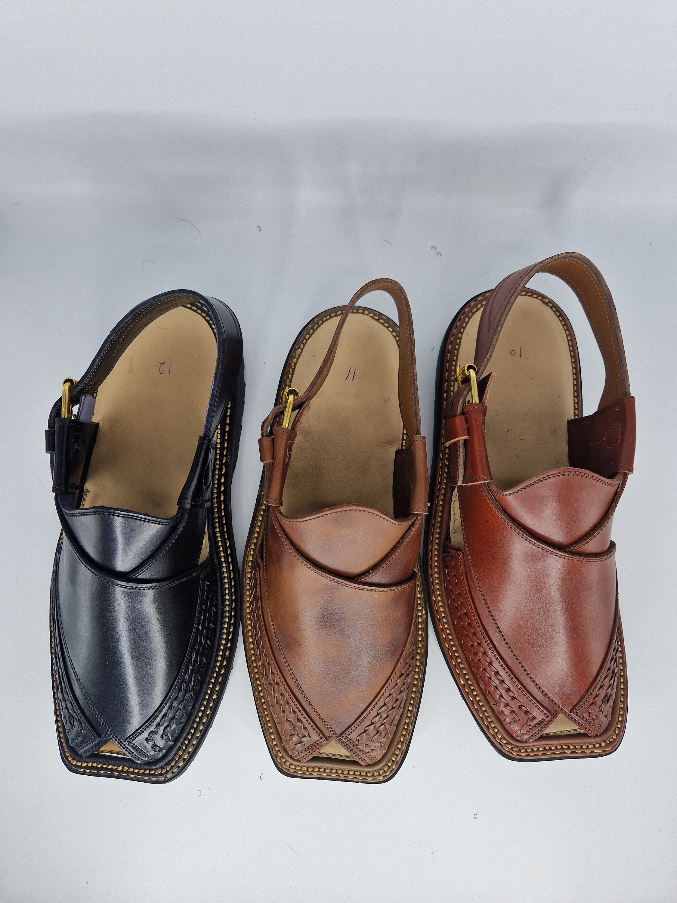 Men's Handmade Premium Quality New Design Leather Peshawari Chappal ...