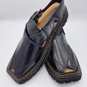 Men's Original Handmade Leather Traditional Peshawari Chappal/sandal ...
