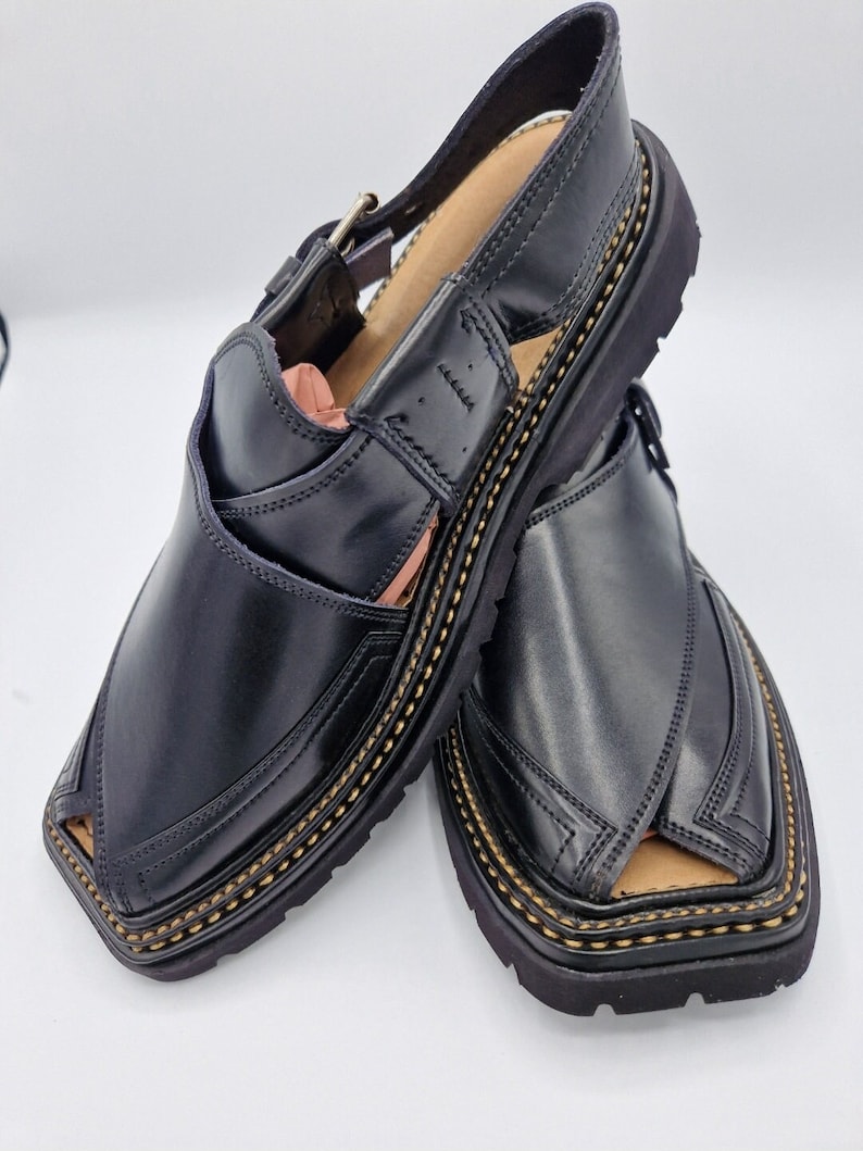 Men's Original Handmade Leather Traditional Peshawari Chappal/sandal ...