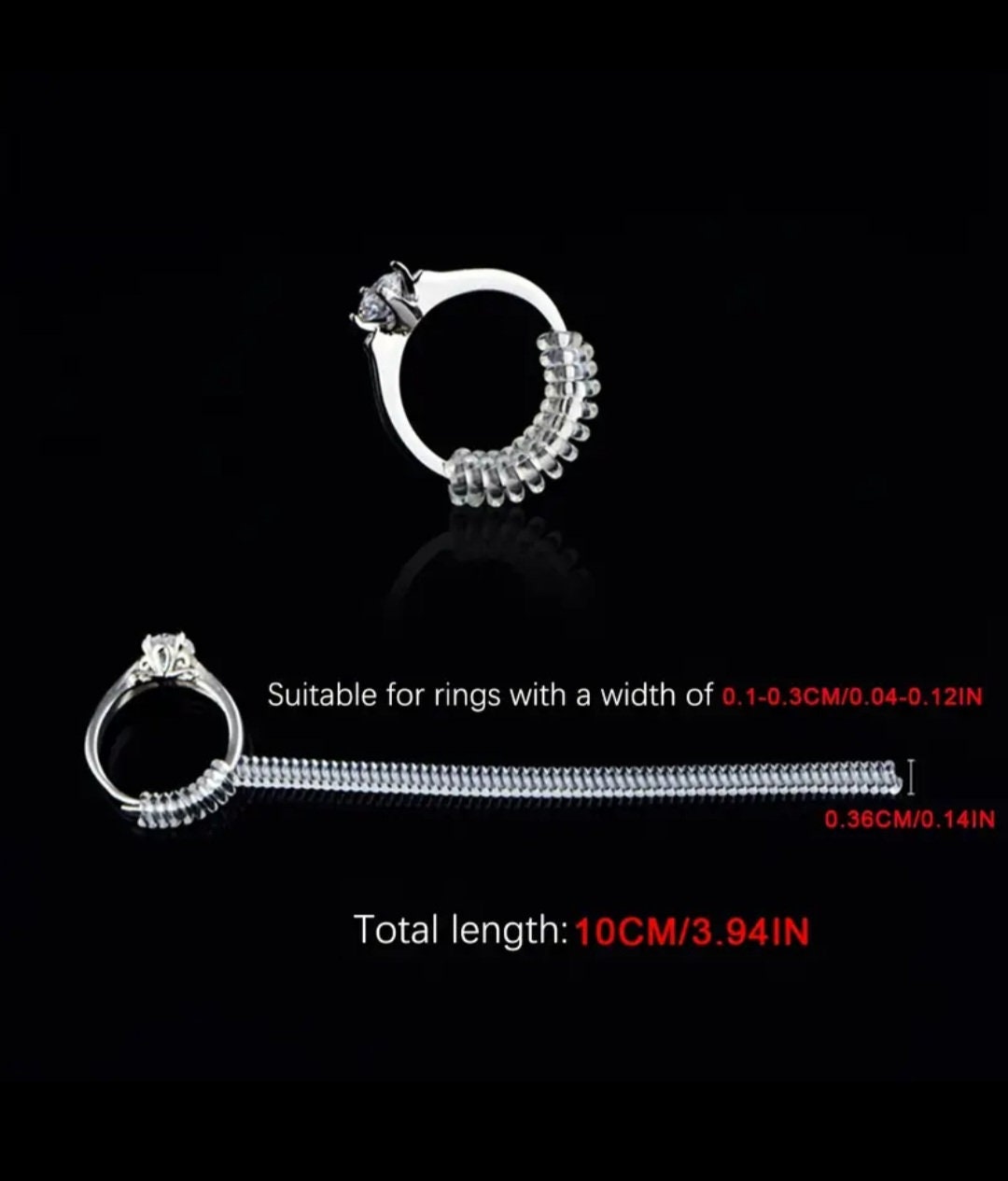4pcs Ring Size Adjuster Reducer Resizer Soft Transparent for Loose Ring ...