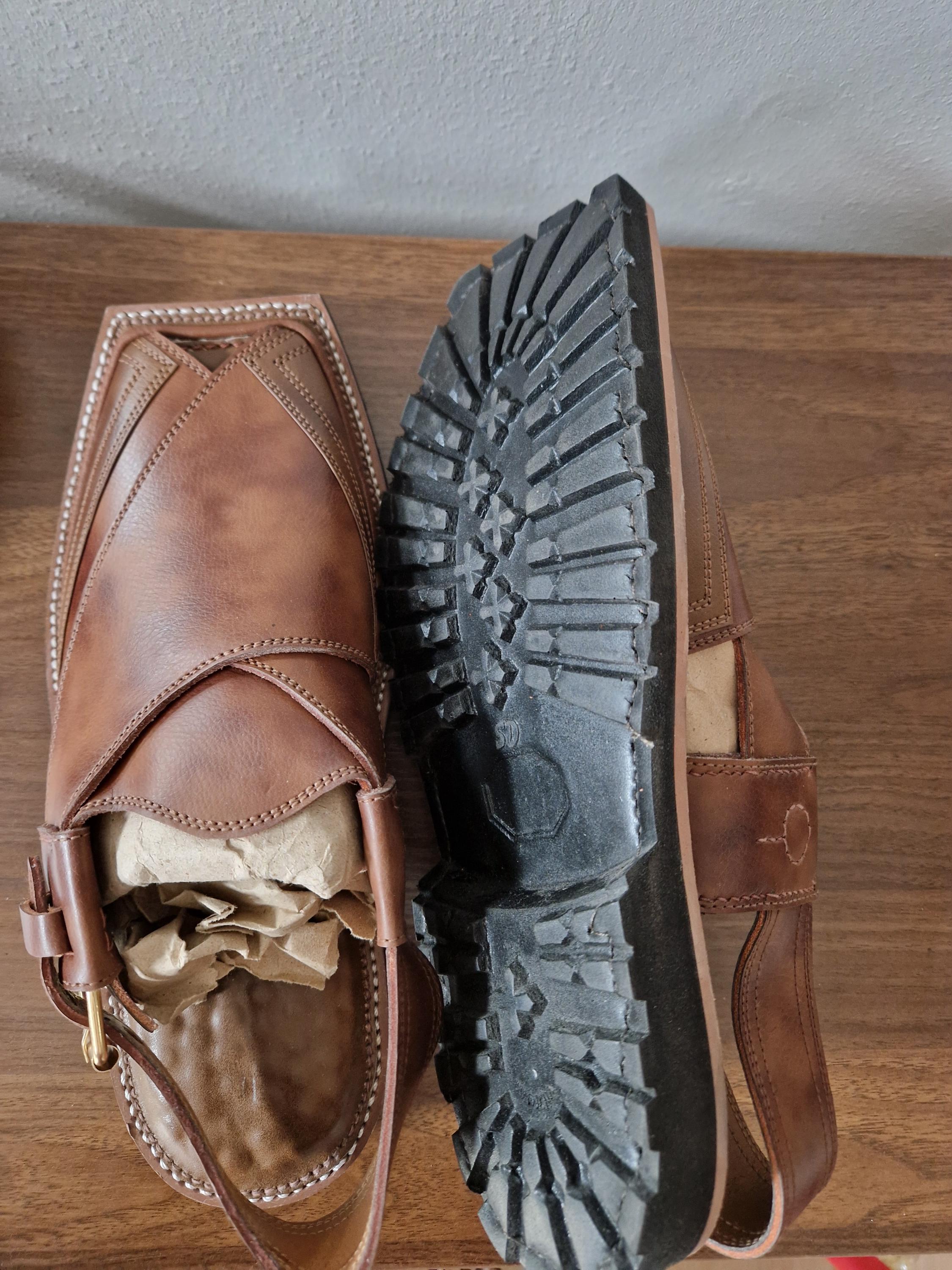 Men's Original Handmade Leather Traditional Peshawari Chappal/sandal ...