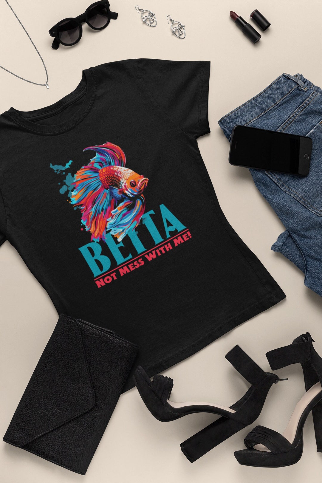 Funny Betta Fish Shirt, Women, Betta Not Mess With Me, Gift, Cute ...