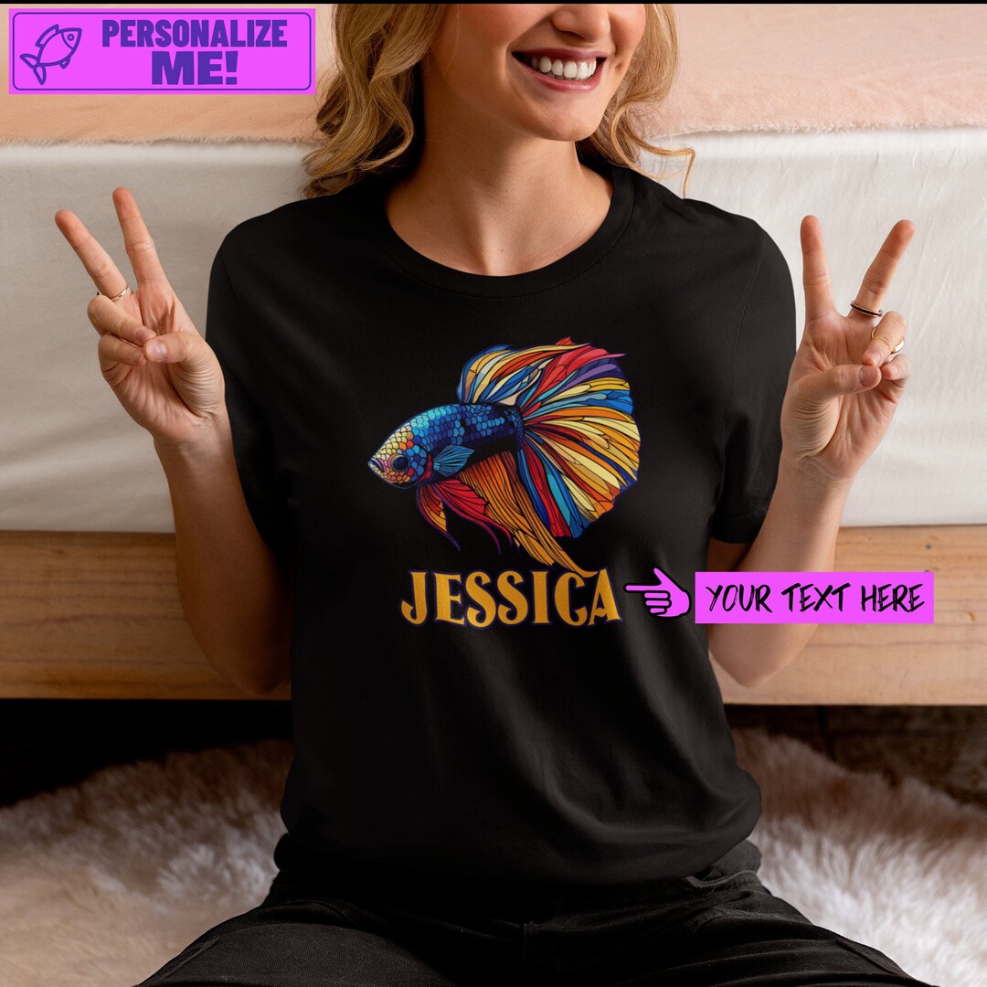 Personalized Betta Fish T-shirt, Women, Gaudi Art Betta, Gift, Siamese ...