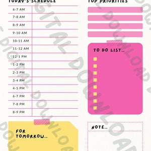 Digital Daily Planner, Printable Planner, Daily Planner Download ...