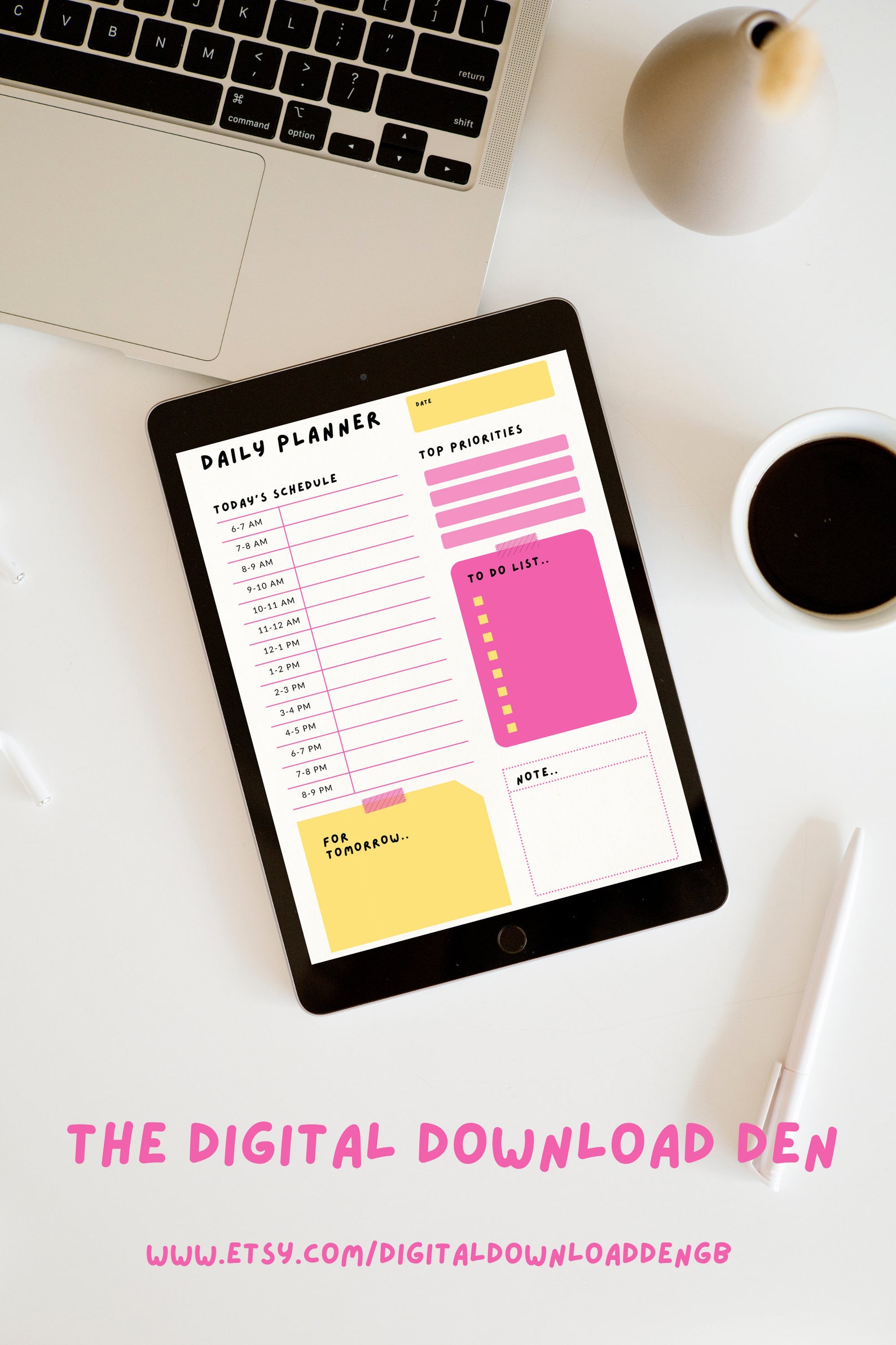 Digital Daily Planner, Printable Planner, Daily Planner Download ...