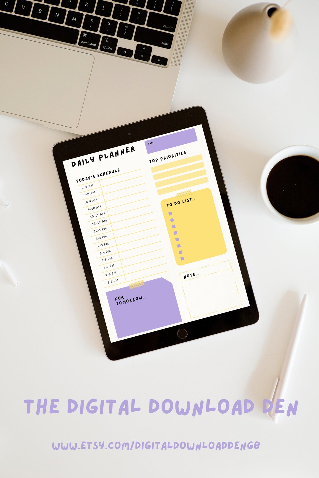 Digital Daily Planner, Printable Planner, Daily Planner Download ...