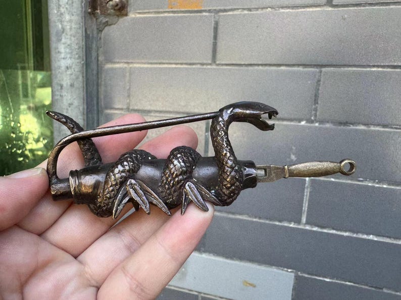 Vintage Snake Shaped Lock Antique Style Mini Archaize Padlocks Bronze ...