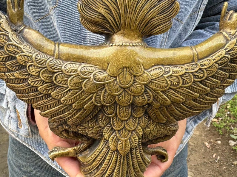 Copper Buddhist Spread Wings Dapeng Bird Statue,protection Guardian ...