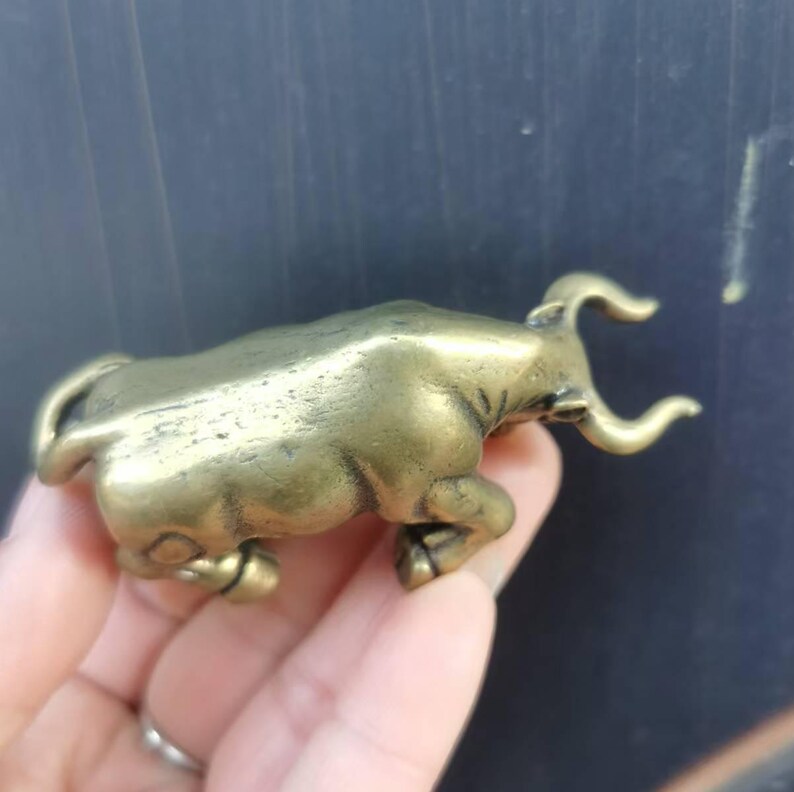 Copper Wall Street Bull Statue Sculpture ,copper Mini Ox Statuette ...