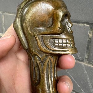 Vintage Copper Cane Walking Stick,fengshui Brass Hand Carved Crutch ...