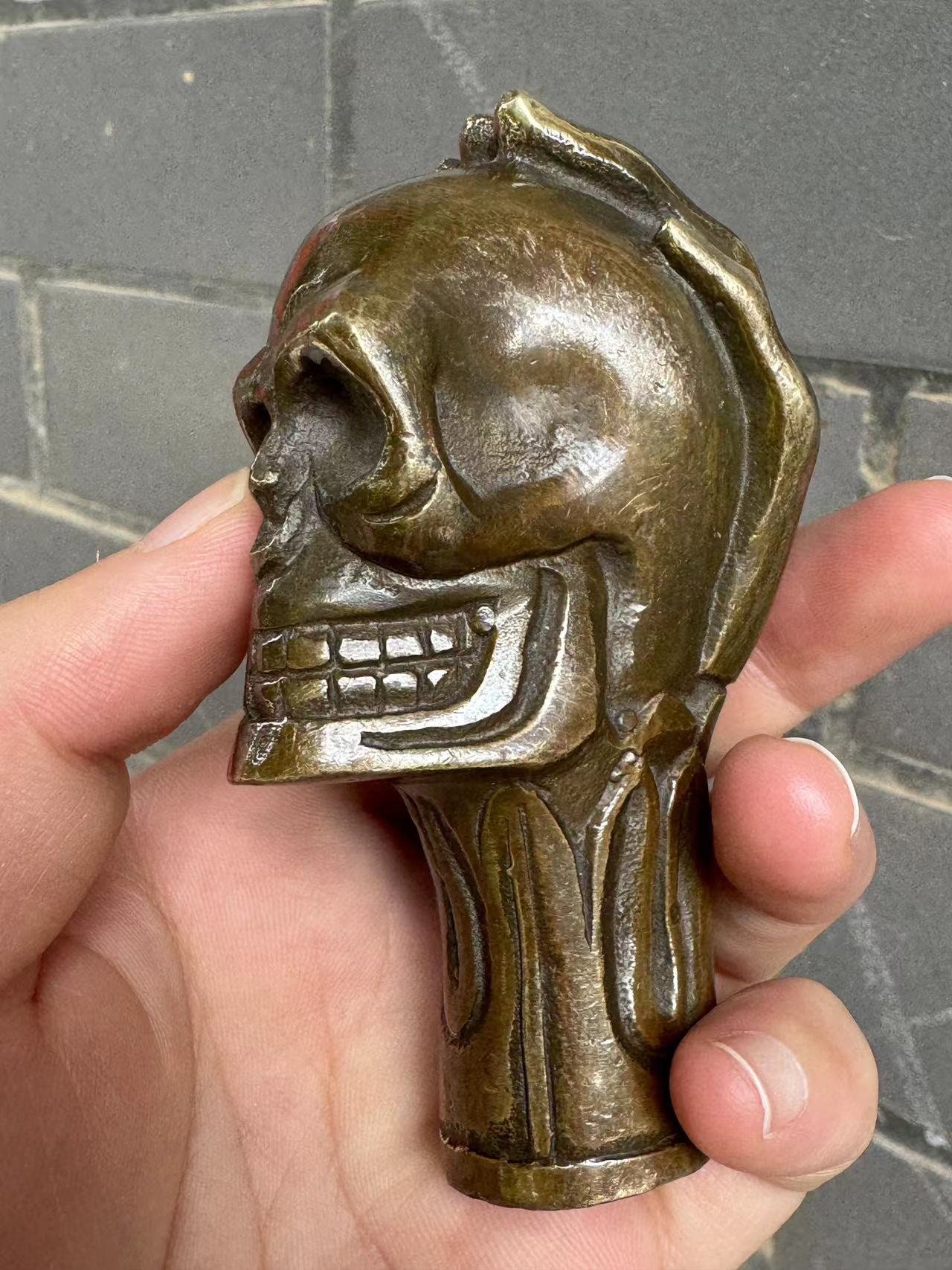 Vintage Copper Cane Walking Stick,fengshui Brass Hand Carved Crutch ...