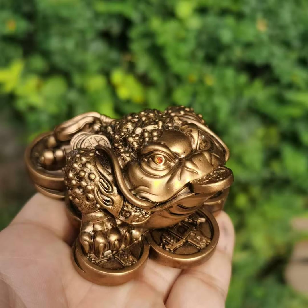 Vintage Wealth Golden Frog Toad Coin Fortune, Frog Feng Shui Toad ...