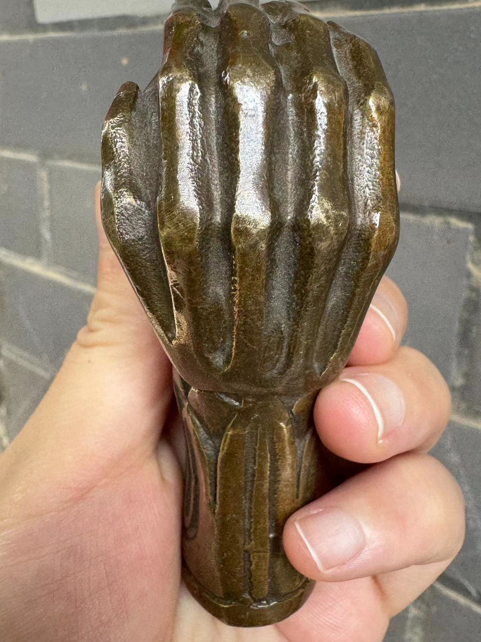 Vintage Copper Cane Walking Stick,fengshui Brass Hand Carved Crutch ...