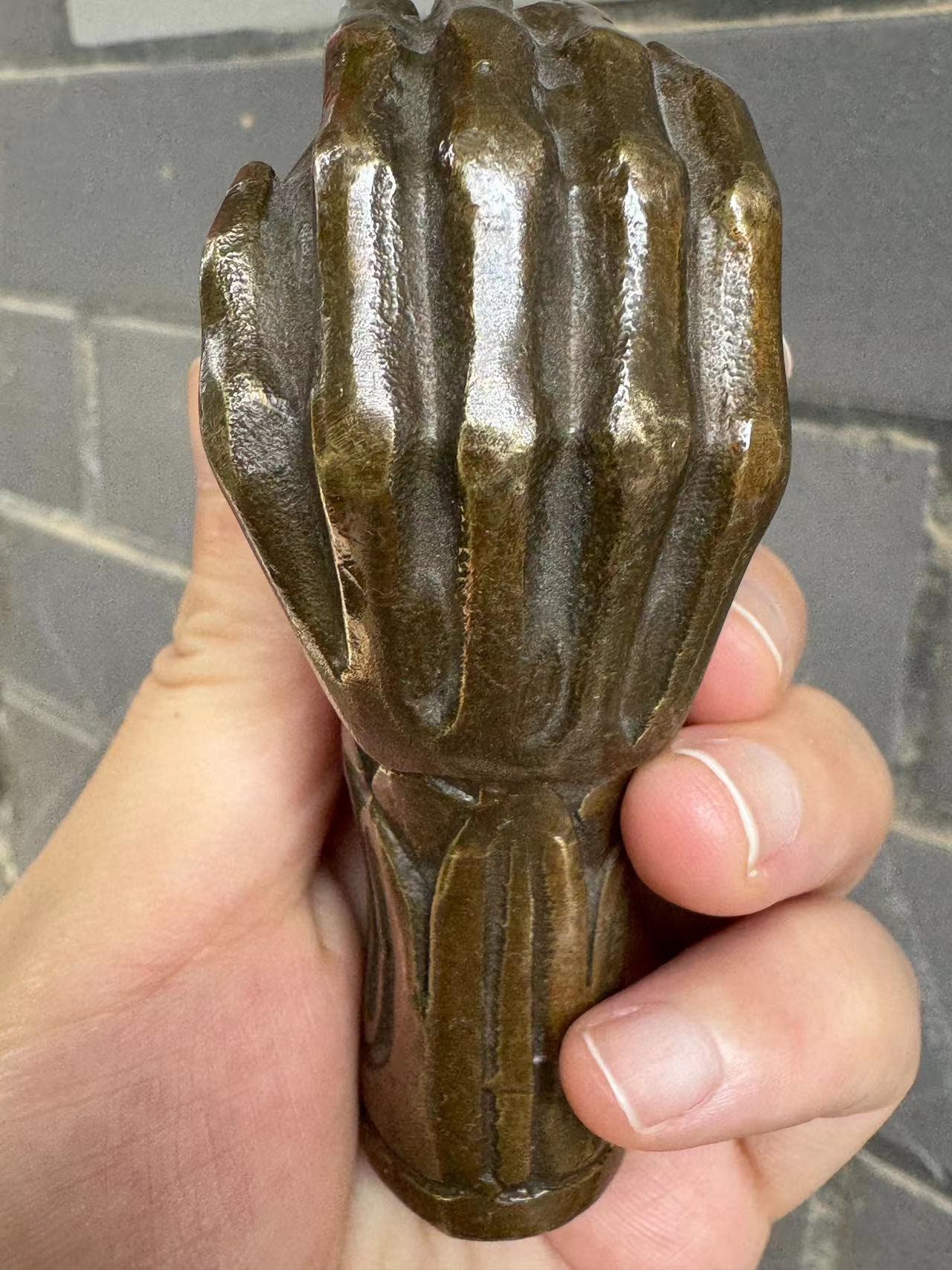 Vintage Copper Cane Walking Stick,fengshui Brass Hand Carved Crutch ...