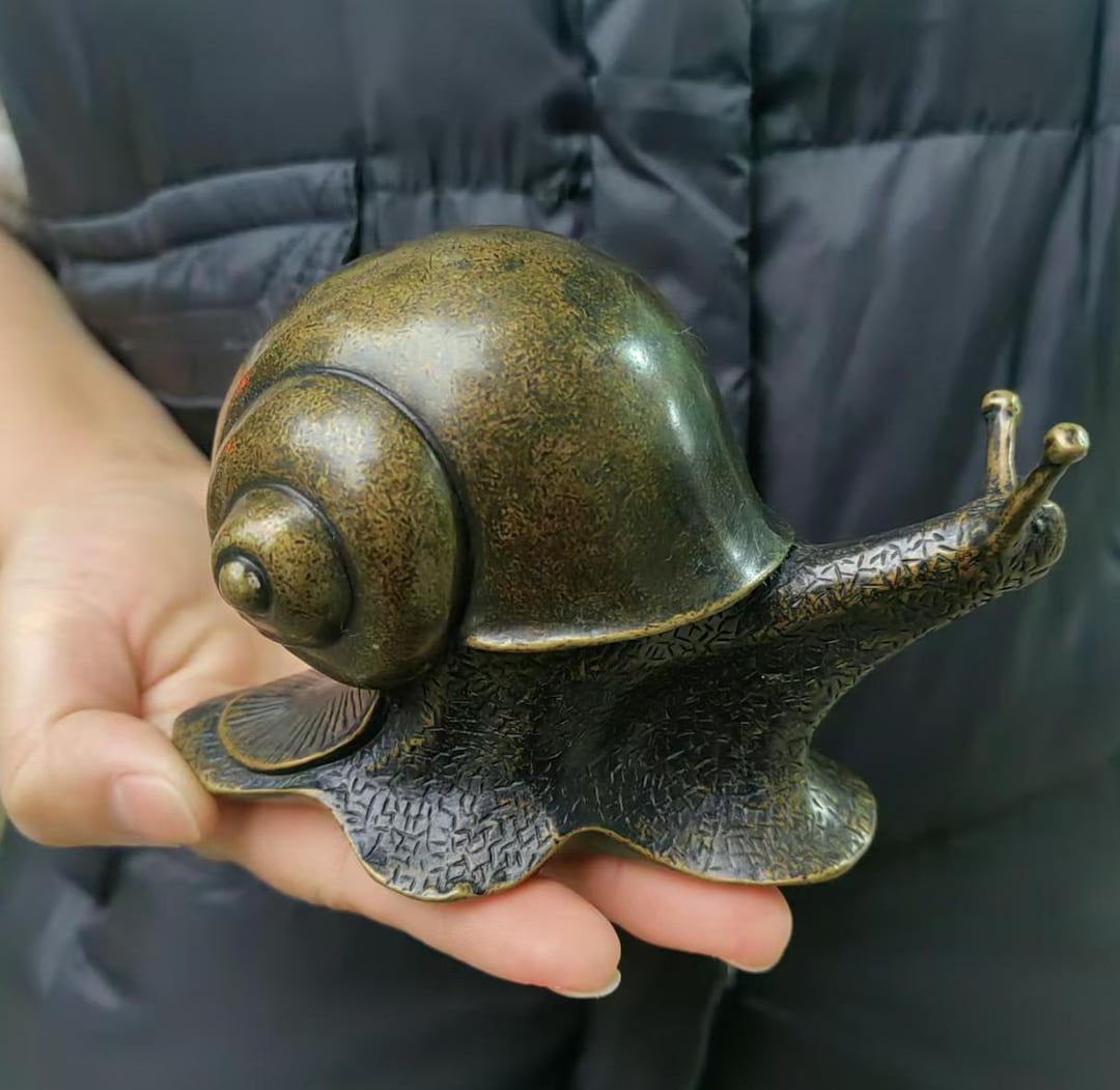 1 Pcs Vintage Copper Snails Statue Decor Insect Miniature Figurines ...