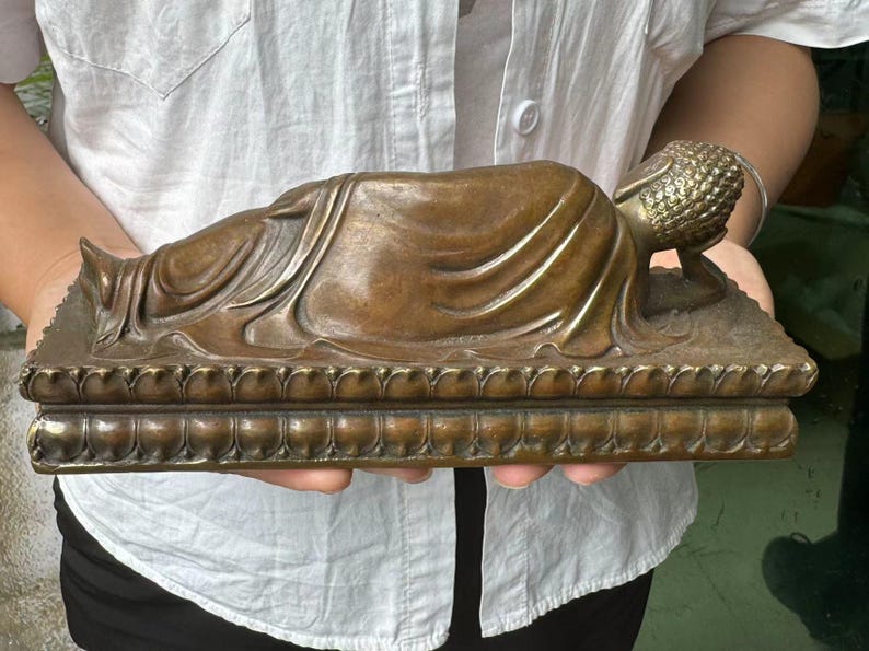 Tibetan Sleeping Buddha Copper Ornament Figure Statue, Lying Buddha ...