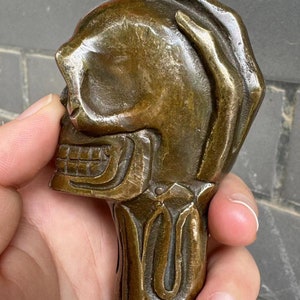 Vintage Copper Cane Walking Stick,fengshui Brass Hand Carved Crutch ...