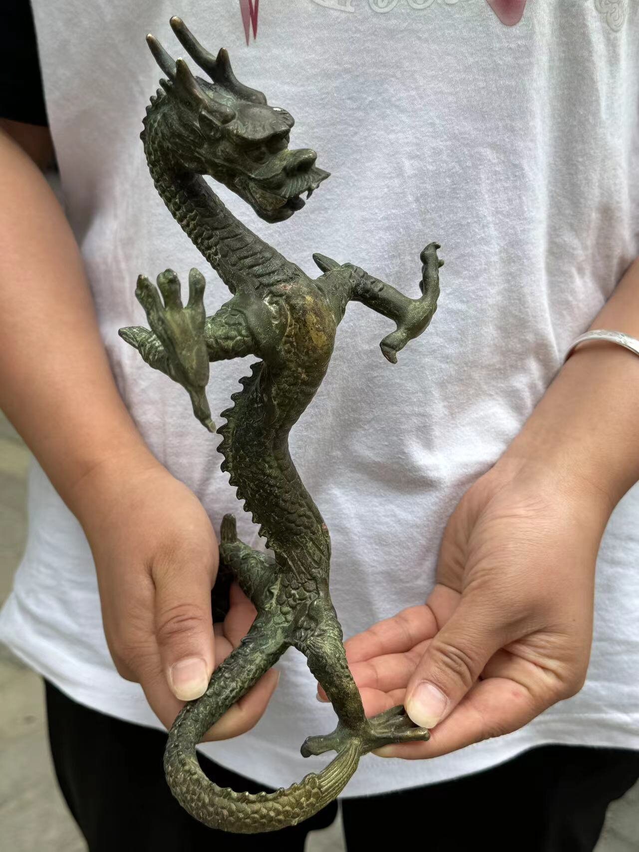 2024 Chinese New Year Dragon Statue Bronze Copper Dragon Animals ...