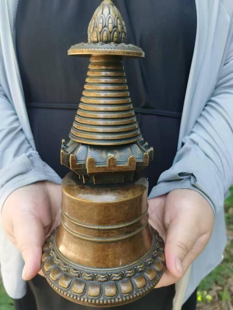 Nepal Copper Buddha Stupa, Buddhist Souvenir Bodhi Tower, Tibetan ...