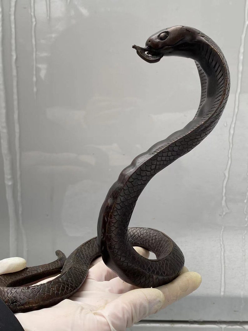 Copper Snake Sculpture Ornaments, Feng Shui Decor Lucky Animals Success ...